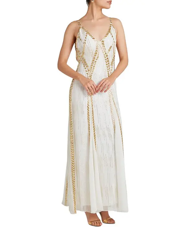 TEMPERLEY LONDON Viola Strappy Embellished Maxi Dress - Ivory