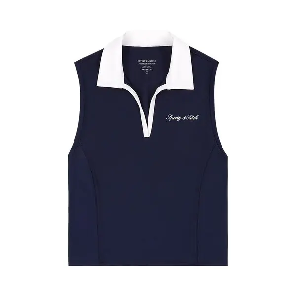 Sporty & Rich Signature Logo Sports Polo Vest