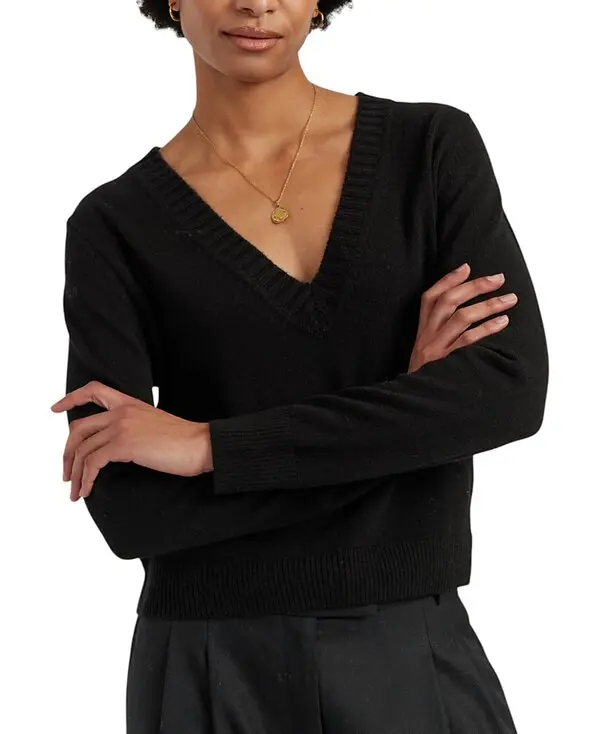 Chinti & Parker Wool-cashmere V-neck Sweater - Black