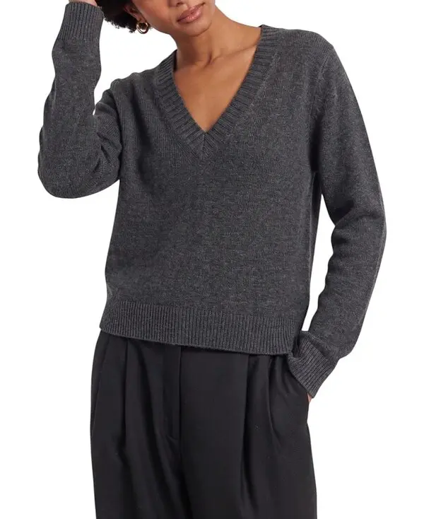 Chinti & Parker Wool-cashmere V-neck Sweater - Grey