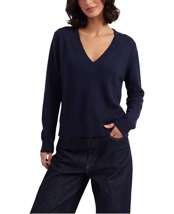 Chinti & Parker Wool-cashmere V-neck Sweater - Navy