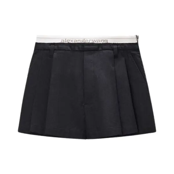 Alexander Wang Logo Elastic High-rise Pleated Short