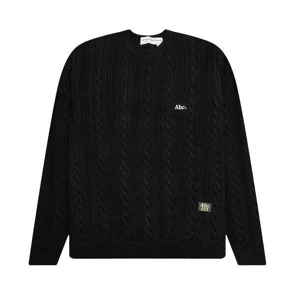 ADVISORY BOARD CRYSTALS Cableknit Crewneck 'anthracite