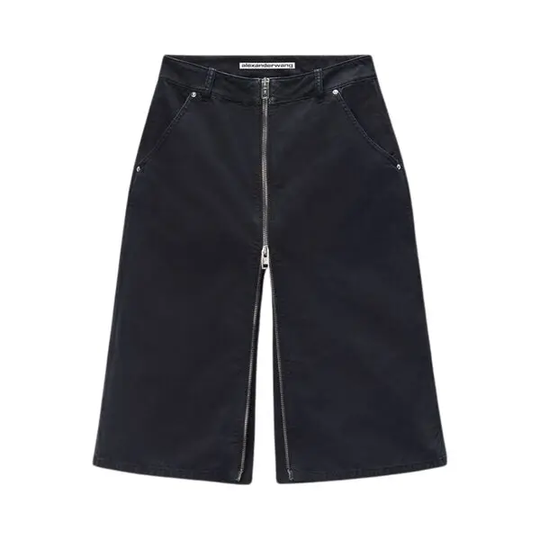 Alexander Wang Mid-rise Midi Skort With Zipper Detail