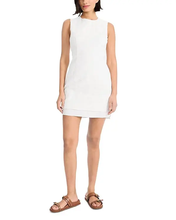 LUXELY Sleeveless Mini Dress - Cloud Dancer