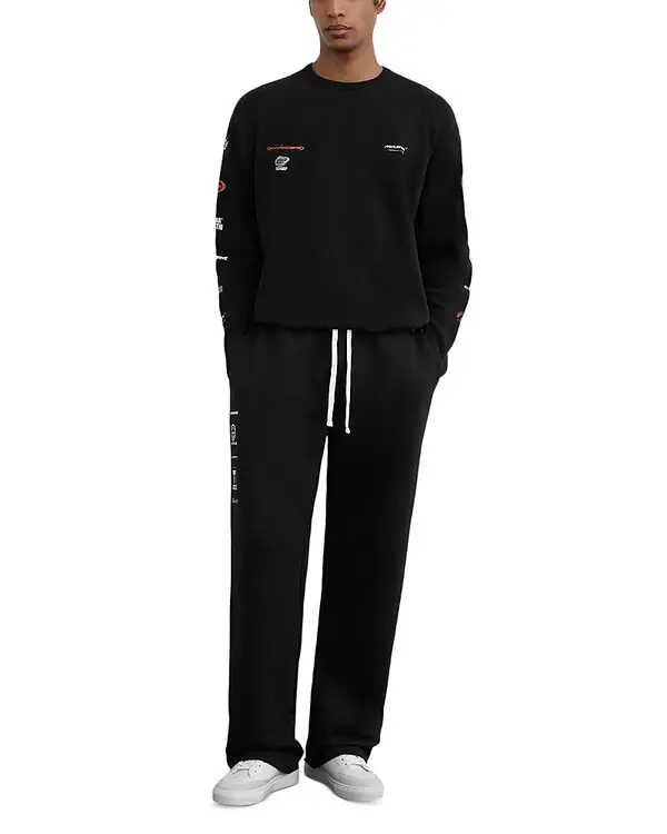 REISS Mclaren Born Racers Logo Waffle Sweatshirt - Black