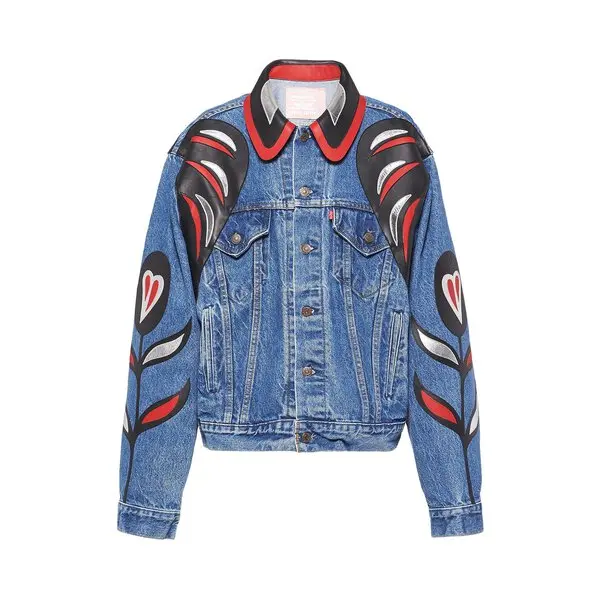 Miu Miu X Levi's Denim And Nappa Leather Trucker Jacket