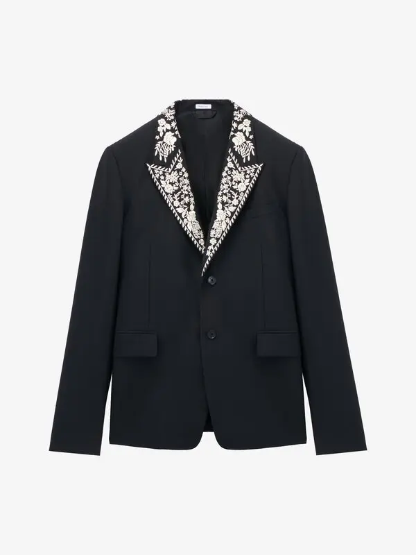 Alexander McQueen Floral Embroidery Double-breasted Jacket
