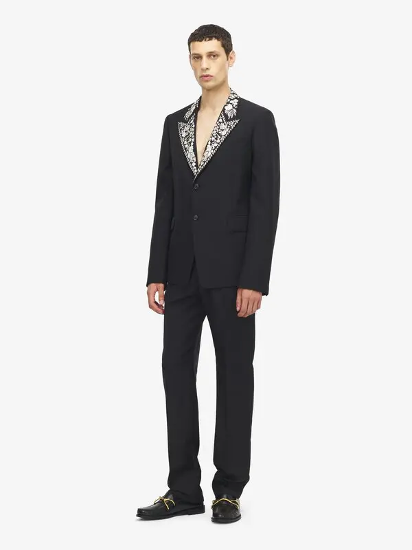 Alexander McQueen Floral Embroidery Double-breasted Jacket