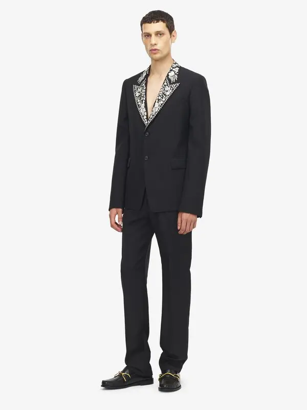 Alexander McQueen Floral Embroidery Double-breasted Jacket