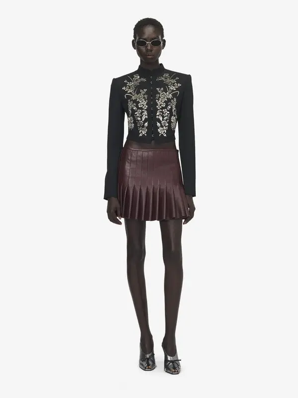 Alexander McQueen Floral Embroidery Cropped Jacket
