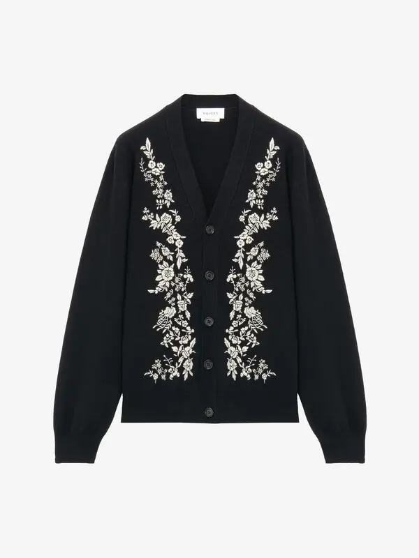 Alexander McQueen Floral Embroidery Cardigan