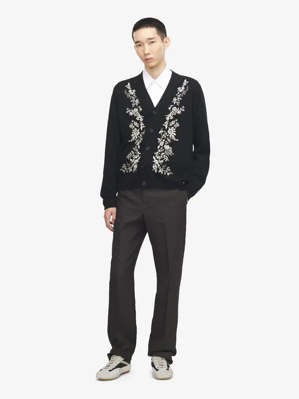 Alexander McQueen Floral Embroidery Cardigan