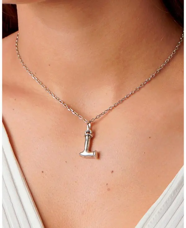 UNODE50 Sterling Silver-plated Letter Charm - L