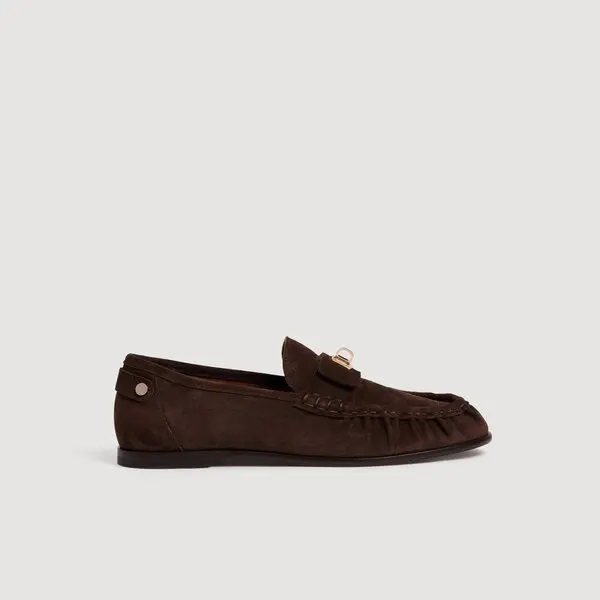 Sandro Suede Loafers With Clasp