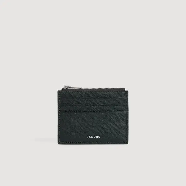Sandro Leather Zip Card Holder