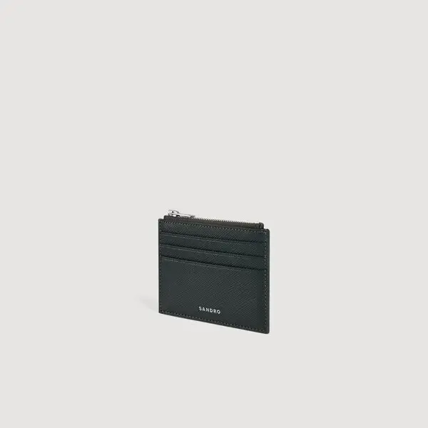 Sandro Leather Zip Card Holder