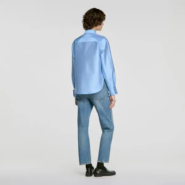 Sandro Jewellery Detail Satin Shirt