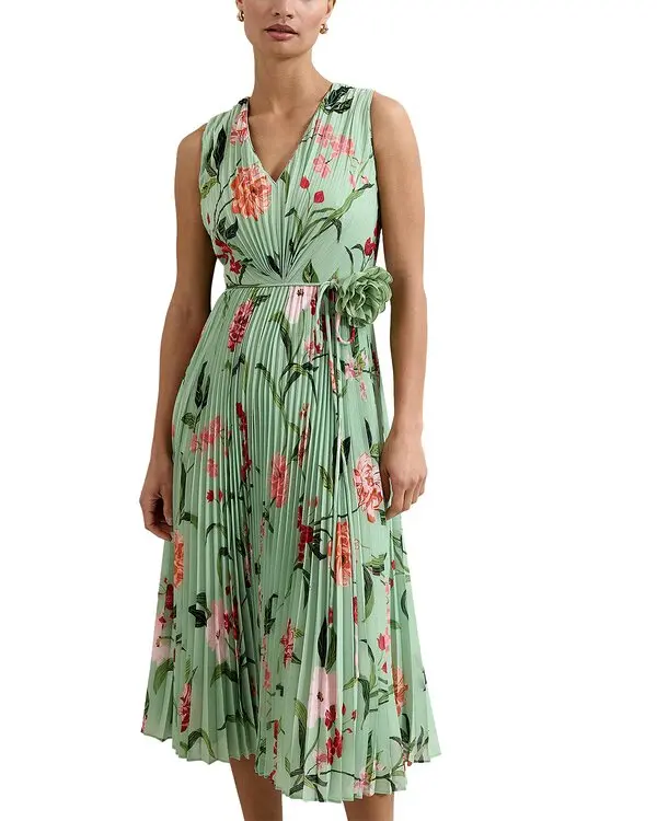 PHASE EIGHT Simara Floral Pleated Midi Dress
