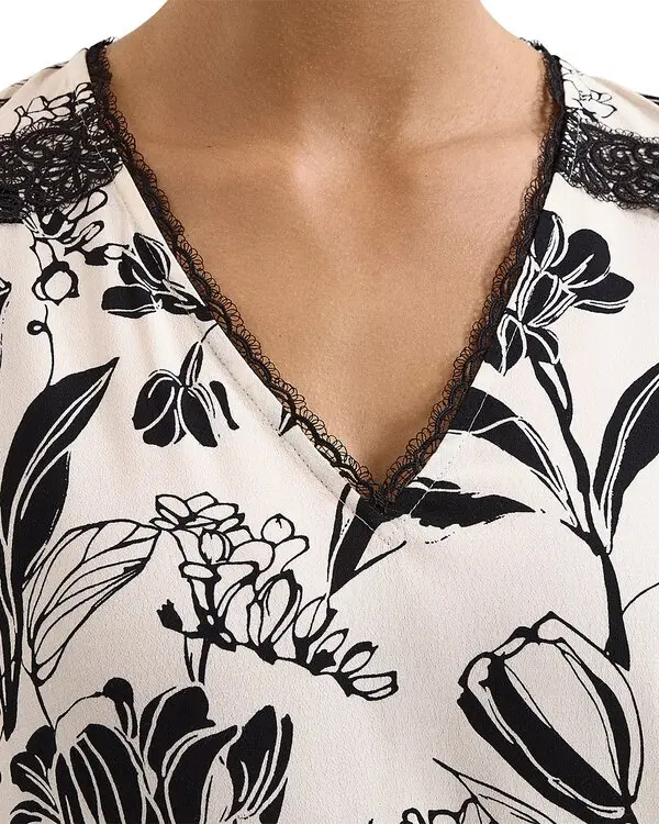 PHASE EIGHT Aisra Lace Trim Printed Blouse