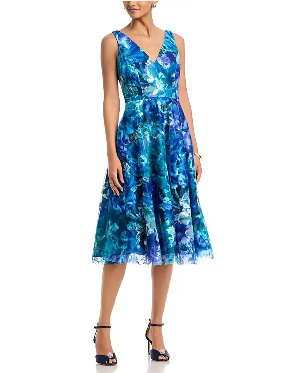 Eliza J Sleeveless V-neck Fit & Flare Mini Dress