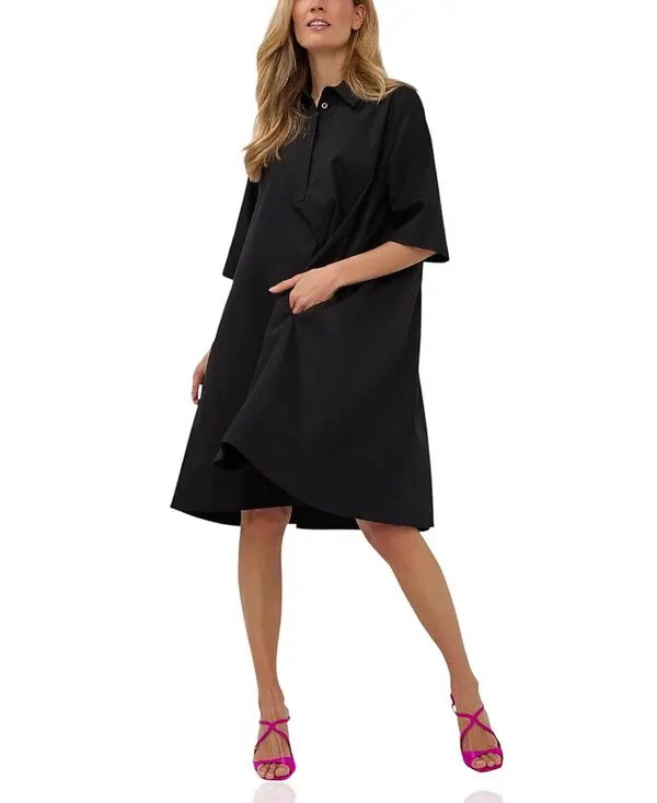MARIELLE STOKKELAAR Laetitia Egyptian Cotton Shirt Dress - Black