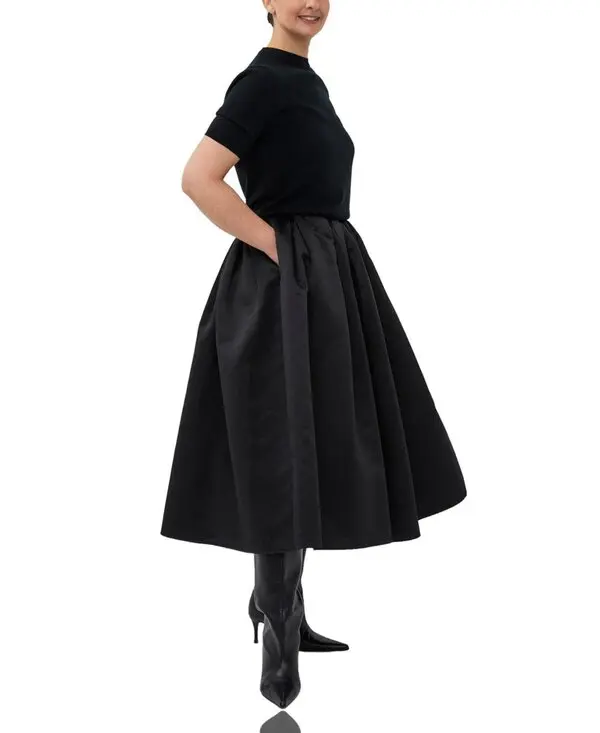 MARIELLE STOKKELAAR Maxima Skirt In Taffeta - Black