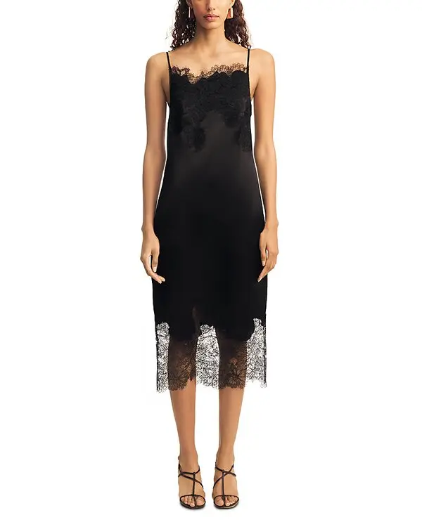 Shona Joy Lucia Lace Midi Dress - Black
