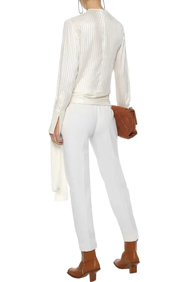 Stella McCartney Striped Silk Jacquard Blouse With Bow Detail