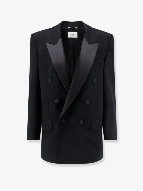 Saint Laurent Wool Tuxedo Blazer With Silk Lining