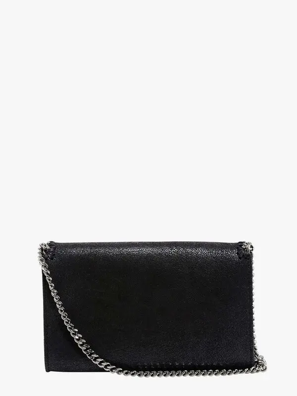 Stella McCartney Falabella Shaggy Deer Wallet With Chain Strap - Black