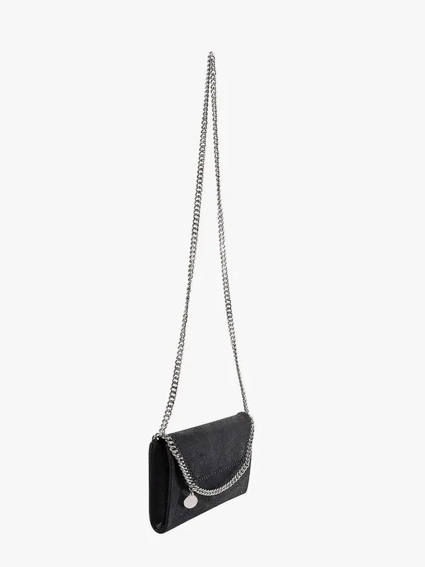 Stella McCartney Falabella Shaggy Deer Wallet With Chain Strap - Black