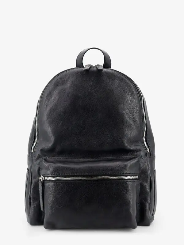 Orciani Leather Backpack With Logo
