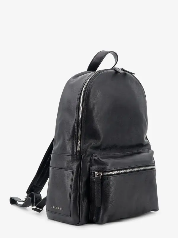 Orciani Leather Backpack With Logo