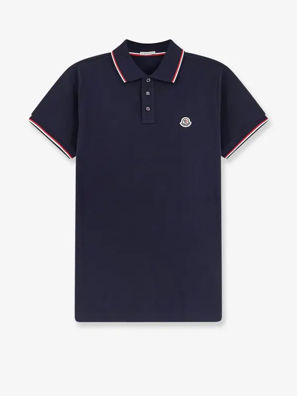 Moncler Cotton Polo Shirt With Logo Patch