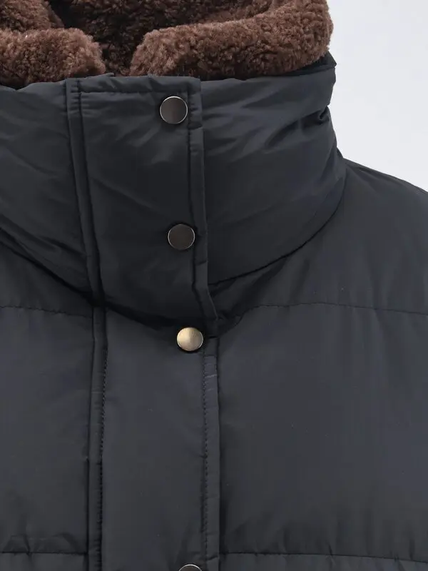 Brunello Cucinelli Down Jacket With Shearling Collar