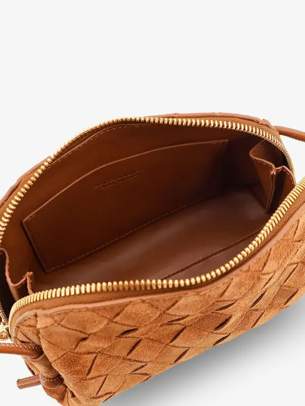Bottega Veneta Suede Intrecciato Pochette Concert Bag - Beige