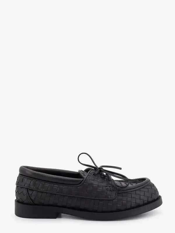 Bottega Veneta Pier Intrecciato Leather Boat Shoes - Brown