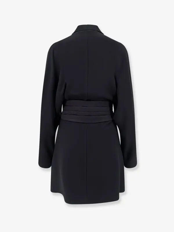 Brunello Cucinelli Chemisier Dress With Tuxedo-style Band