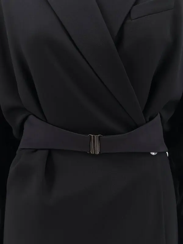 Brunello Cucinelli Chemisier Dress With Tuxedo-style Band