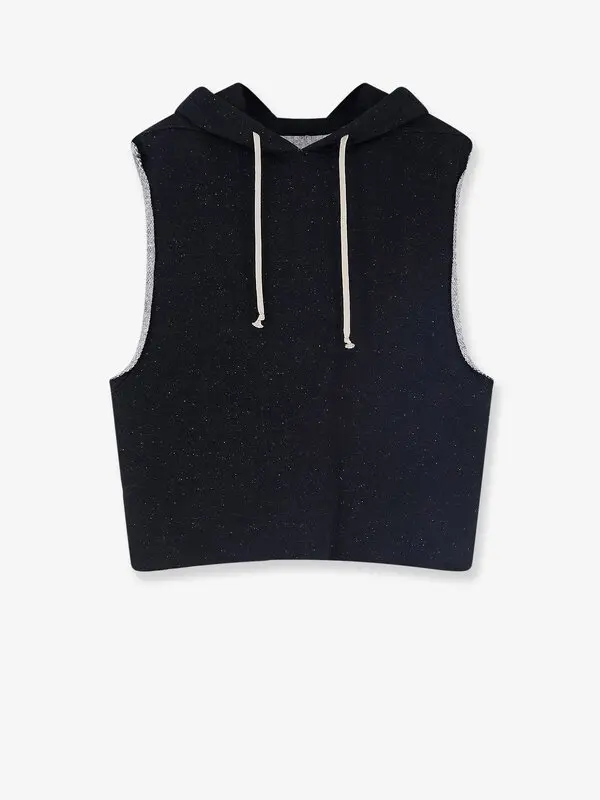 Rick Owens Certified Wool And Cotton Sleeveless Sweatshirt - Black