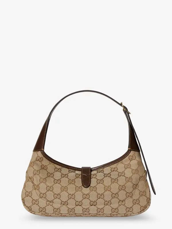 Gucci Jackie Slim Gg Fabric And Leather Shoulder Bag