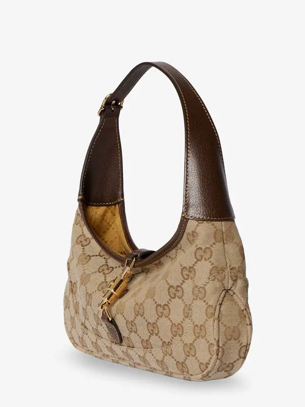 Gucci Jackie Slim Gg Fabric And Leather Shoulder Bag