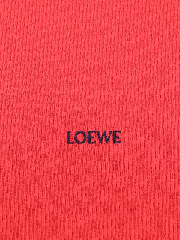 Loewe Cotton Tank Top With Allover Embroidered Logo Lettering