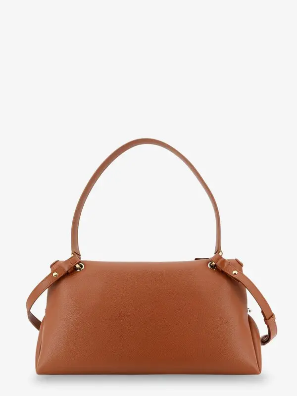 FERRAGAMO Leather Shoulder Bag With Gancini Detail