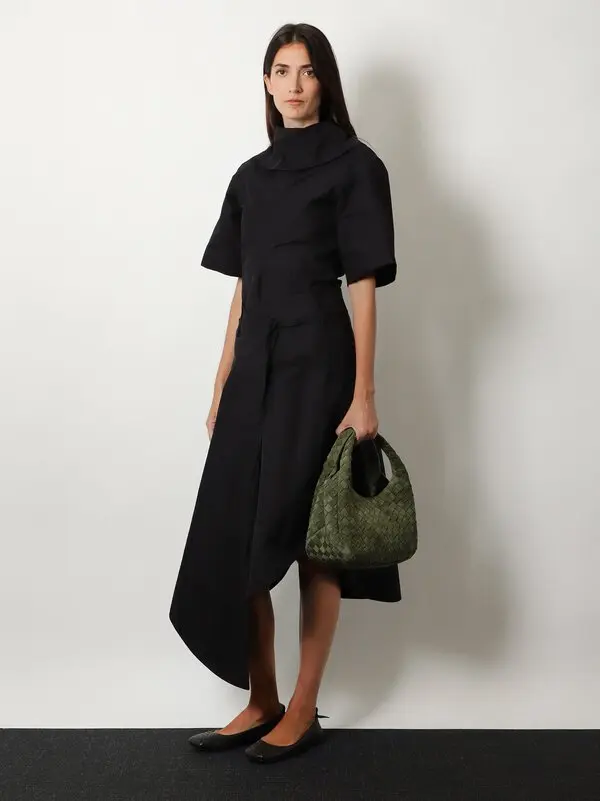 Bottega Veneta Intrecciato Suede Shoulder Bag - Green