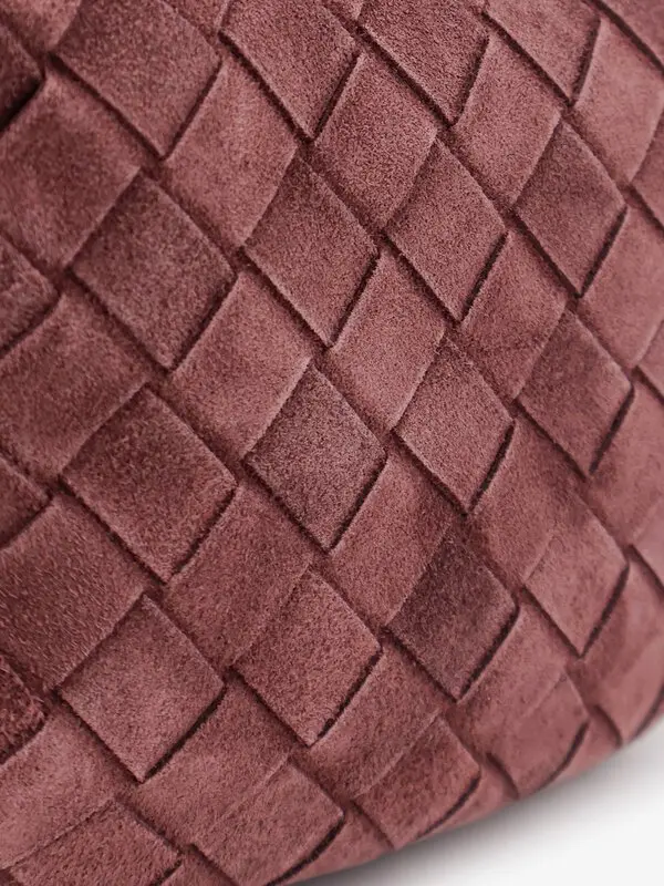 Bottega Veneta Mini Jodie Intrecciato Suede Handbag - Purple