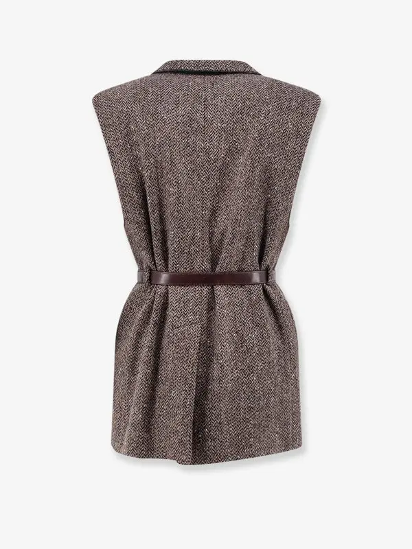 Brunello Cucinelli Sleeveless Blazer With Belt