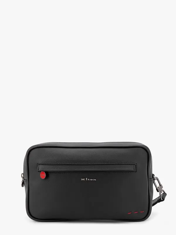 Kiton Leather Clutch With Logo