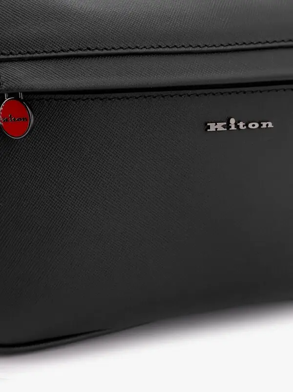 Kiton Leather Clutch With Logo